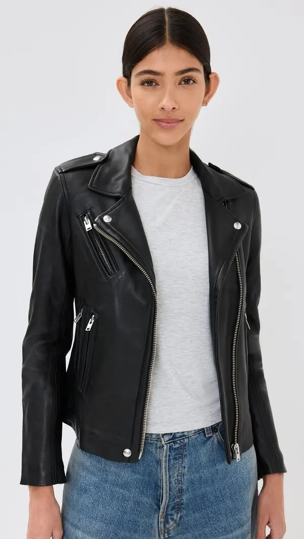 IRO PARIS Han Leather Moto Jacket - Black