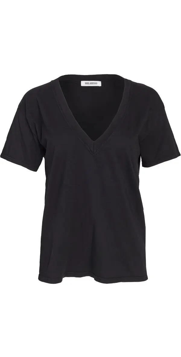 Good American Jersey V Neck Tee