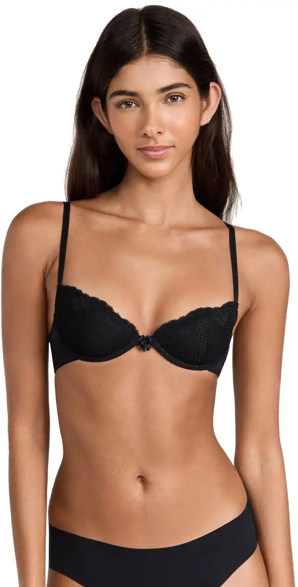 TIMPA Duet Lace Half Cup Padded Bra - Black