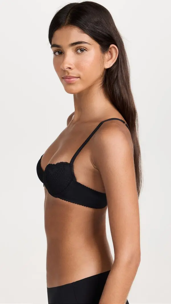 TIMPA Duet Lace Half Cup Padded Bra - Black