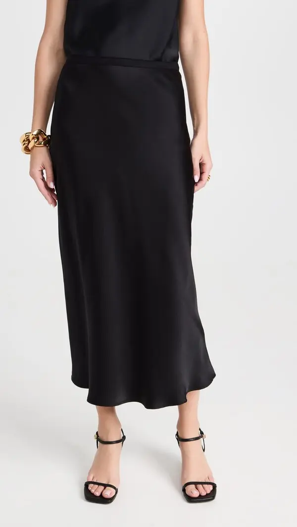 ANINE BING Bar Silk Skirt - Black