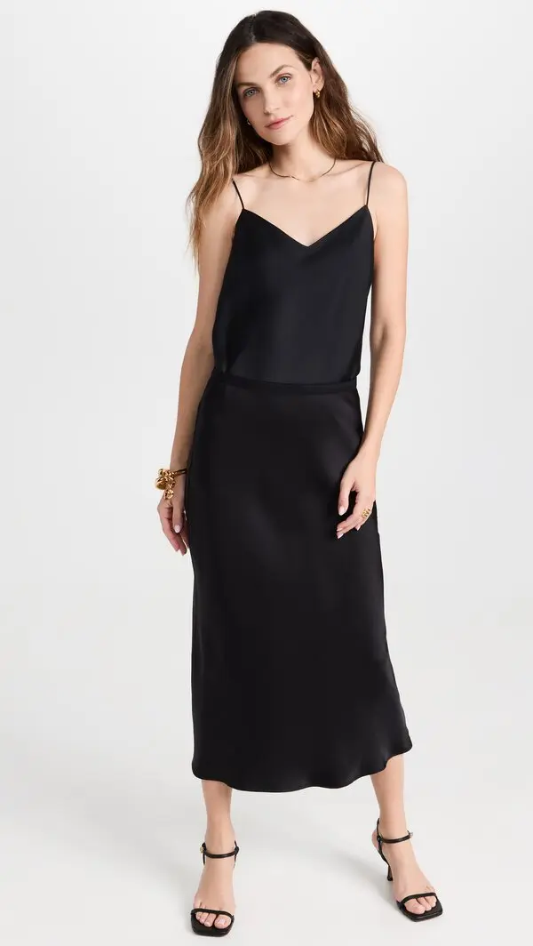 ANINE BING Bar Silk Skirt - Black