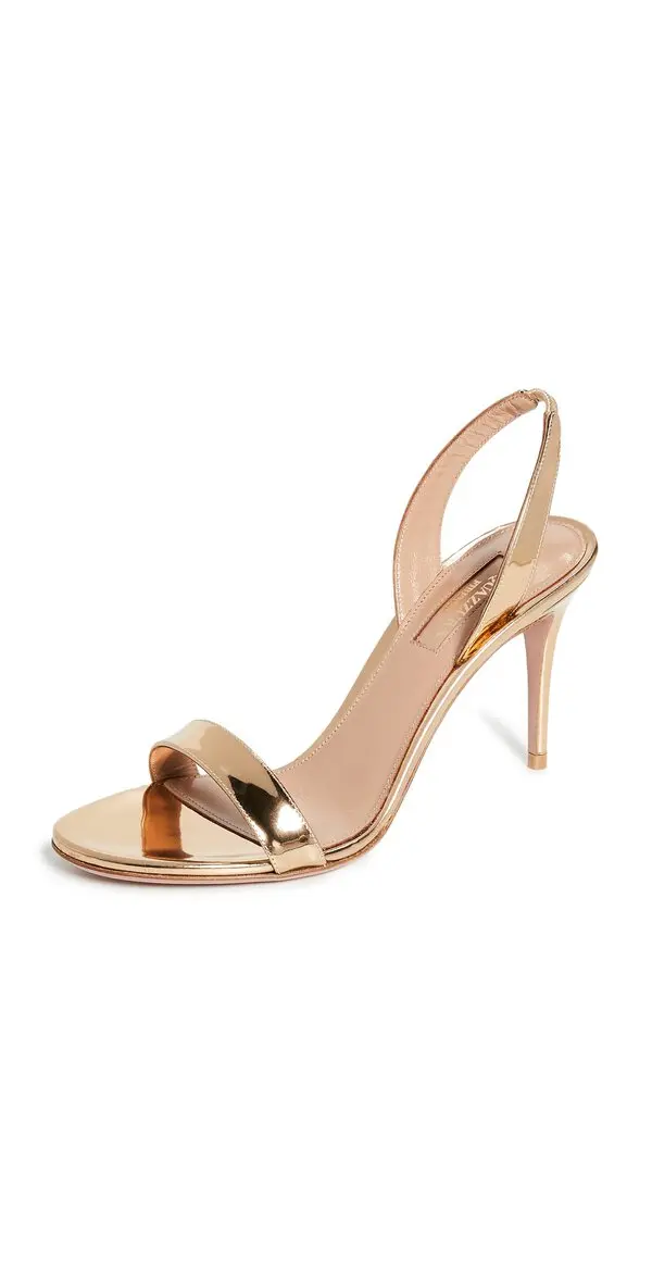 AQUAZZURA 85mm So Nude Sandals - Soft Gold