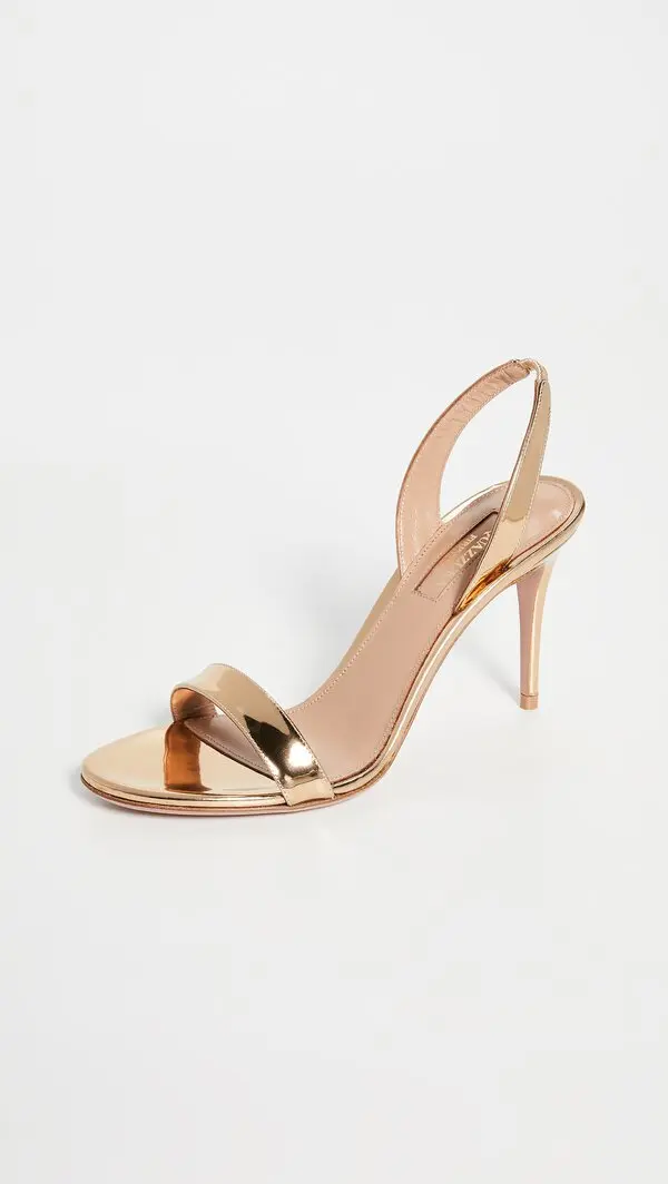 AQUAZZURA 85mm So Nude Sandals - Soft Gold