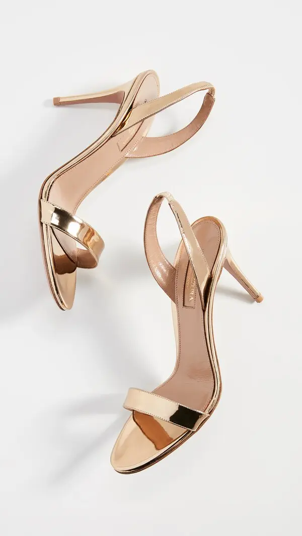 AQUAZZURA 85mm So Nude Sandals - Soft Gold