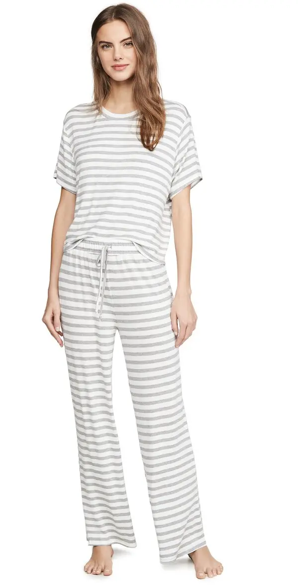 Honeydew Intimates All American Pajama Set - Ivory Stripe