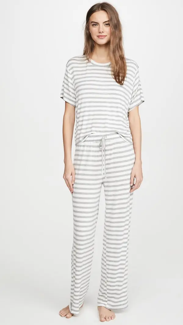 Honeydew Intimates All American Pajama Set - Ivory Stripe