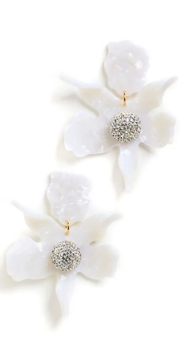 Lele Sadoughi Crystal Lily Earrings - Mother Of Pearl