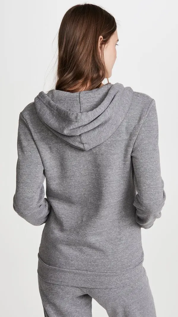 Aviator Nation Striped Zip-up Hoodie - Heather Grey