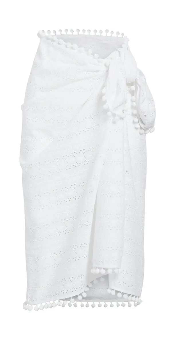 Playa Lucila Eyelet Sarong - White