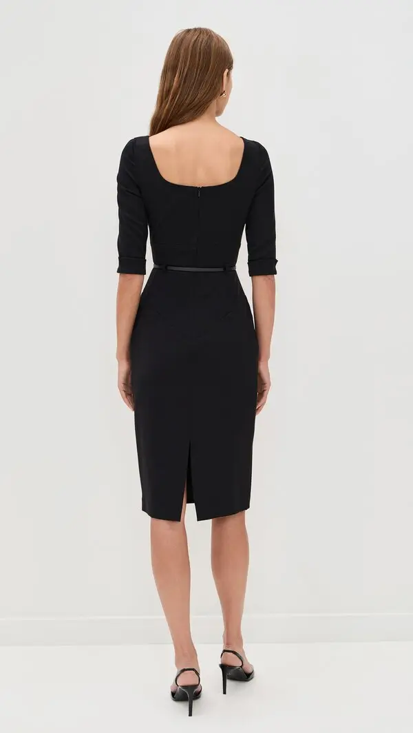 Black Halo Women's Jackie O Three-Quarter Sleeve Dress - Black - Size 0