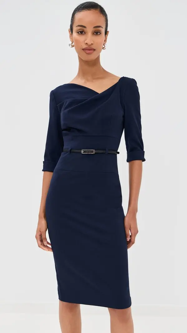 Black Halo 3/4 Sleeve Jackie O Dress - Eclipse
