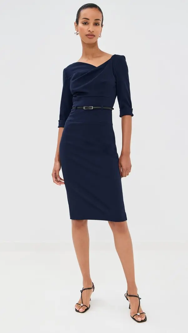 Black Halo 3/4 Sleeve Jackie O Dress - Eclipse