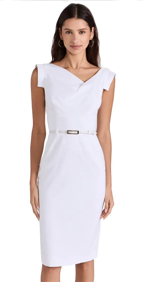 Black Halo Jackie O Belted Dress