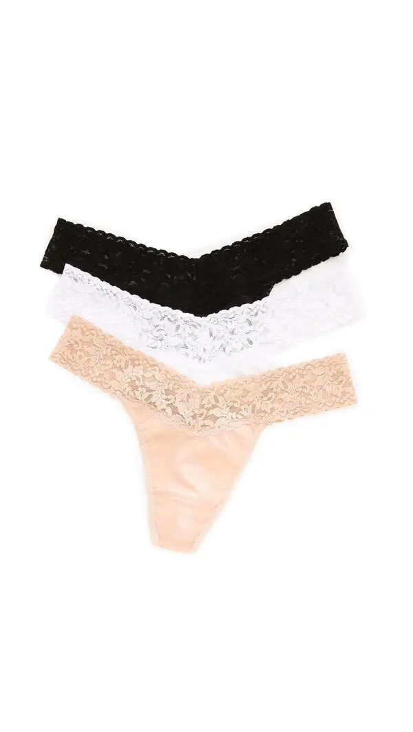 Hanky Panky Original Rise Cotton 3 Pack - Black/white/chai