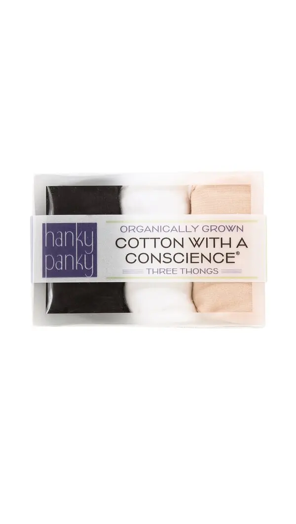 Hanky Panky Original Rise Cotton 3 Pack - Black/white/chai