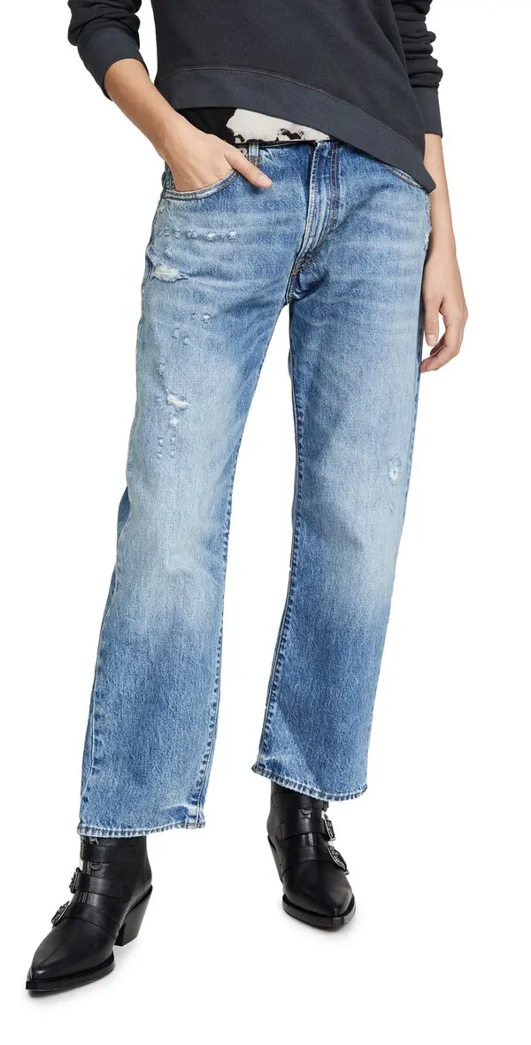 R13 Boyfriend Jeans - Bain With Rips