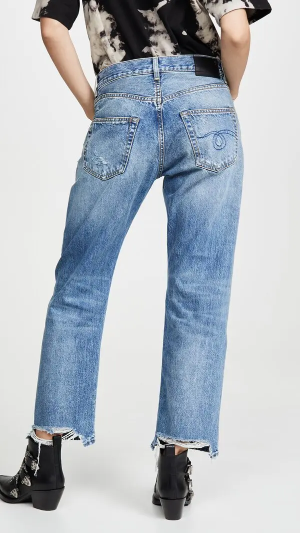 R13 Boyfriend Jeans - Bain With Rips