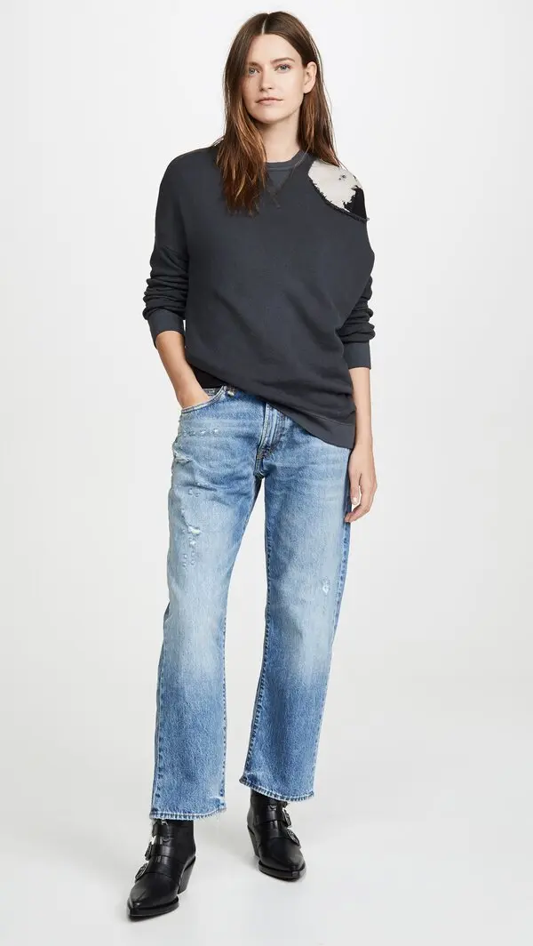R13 Boyfriend Jeans - Bain With Rips
