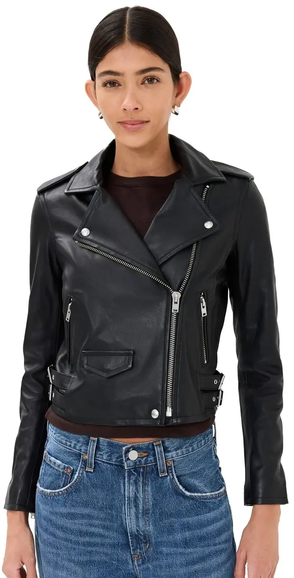 IRO PARIS Ashville Leather Biker Jacket - Black