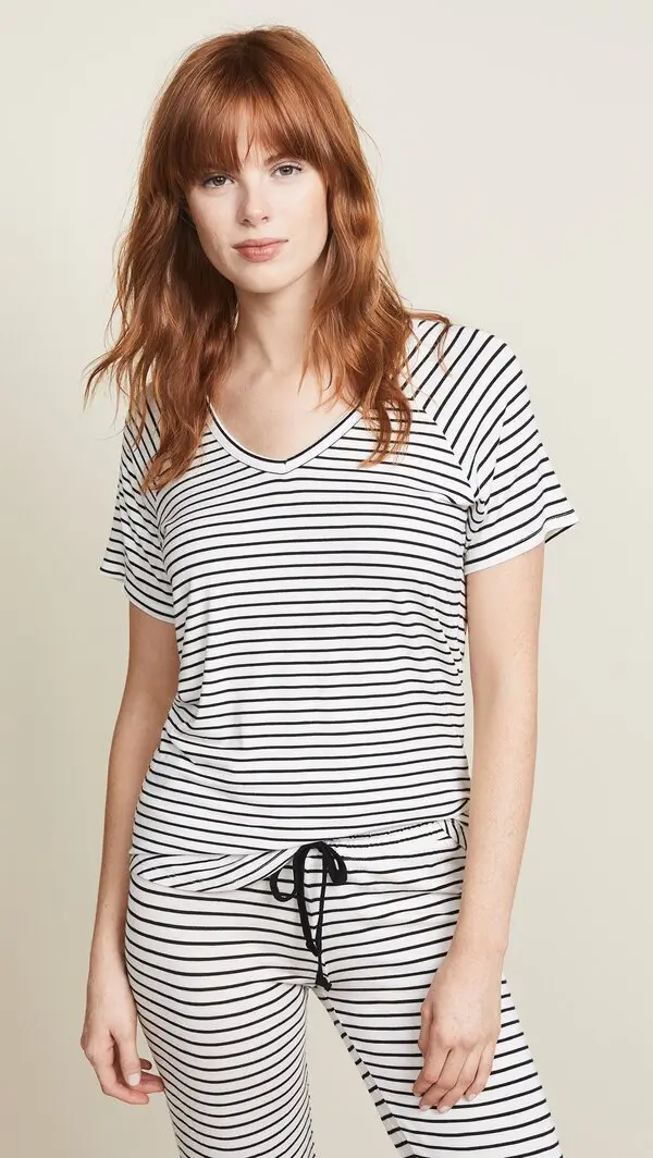 PJ Salvage V-neck Striped T-shirt