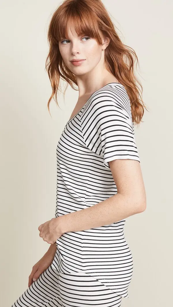 PJ Salvage V-neck Striped T-shirt