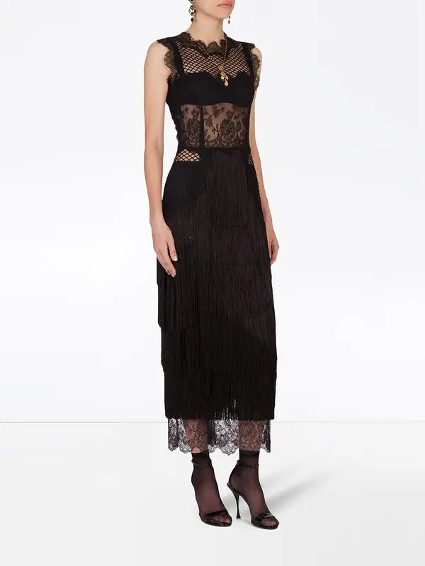 Dolce & Gabbana Fringe-detail Lace Dress