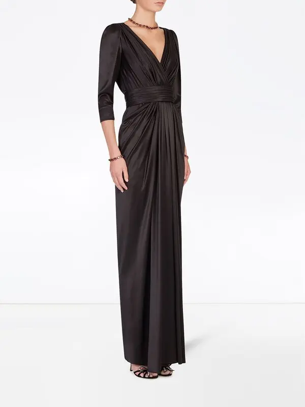 Dolce & Gabbana V-neck Silk Evening Gown