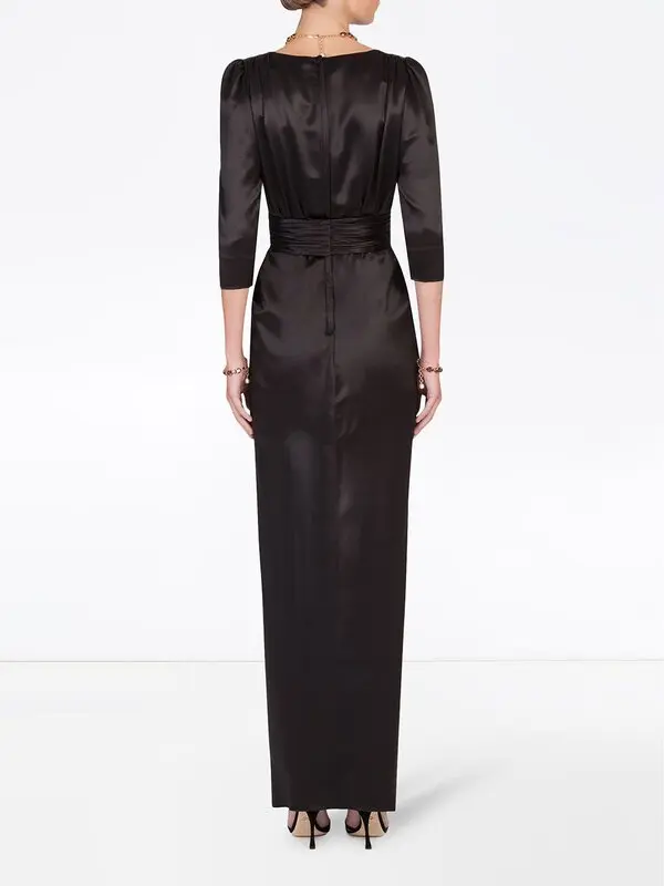 Dolce & Gabbana V-neck Silk Evening Gown