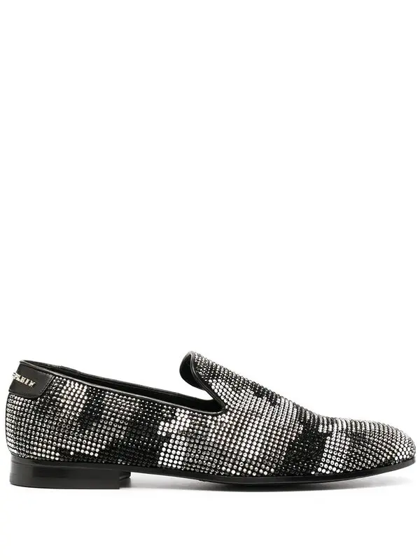 Philipp Plein Embellished Camouflage Loafers