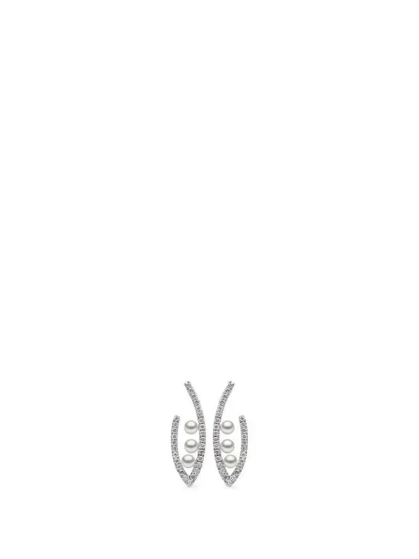 Yoko London Akoya Pearl And Diamond Earrings - Silver