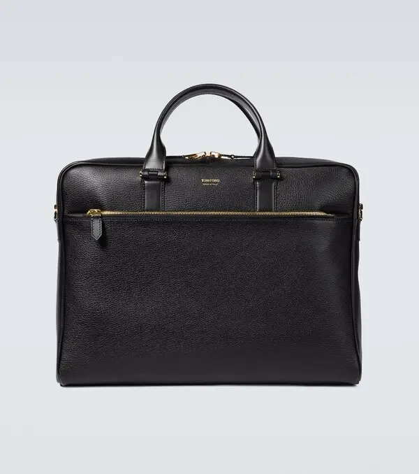 TOM FORD Grained Leather Briefcase - Black