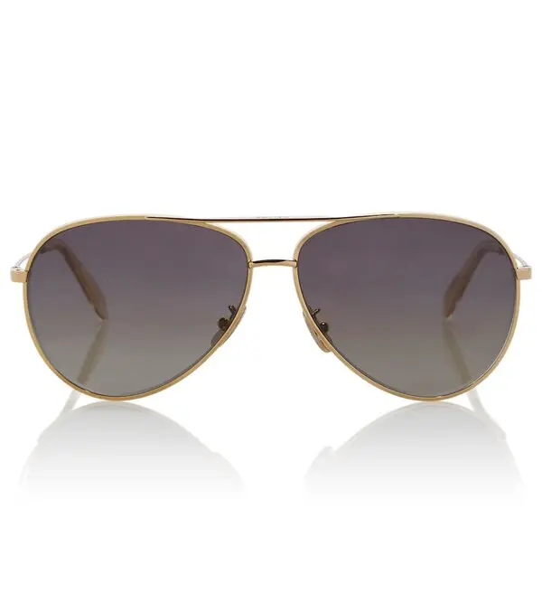 Celine Aviator Sunglasses With Leather Pouch - Gold  display picture 3