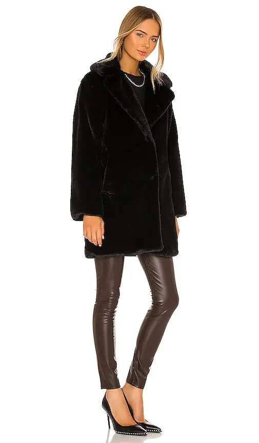 LAMARQUE Linnea Faux Fur Coat - Black