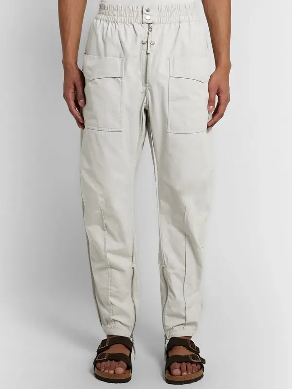 Isabel Marant Tilsen Tapered Cotton Cargo Trousers L In Neutrals