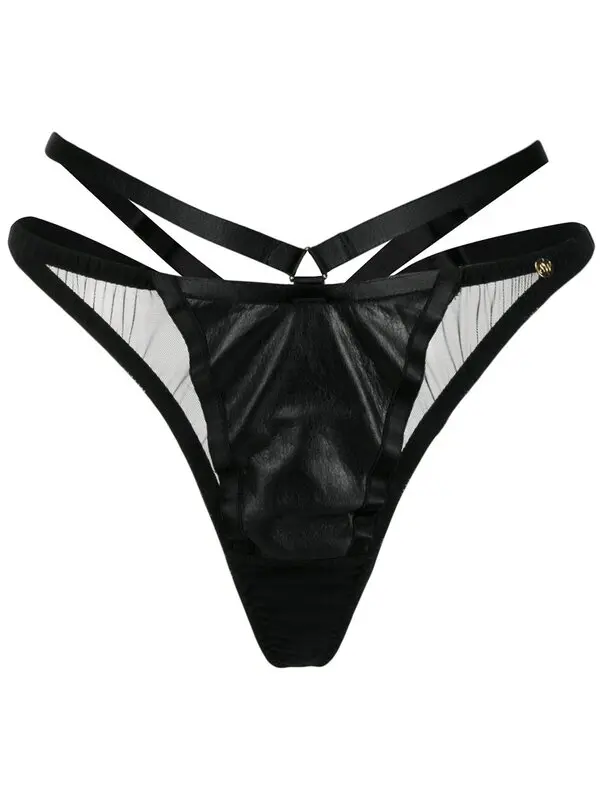 SOMETHING WICKED Mia Semi-sheer Thong - Black