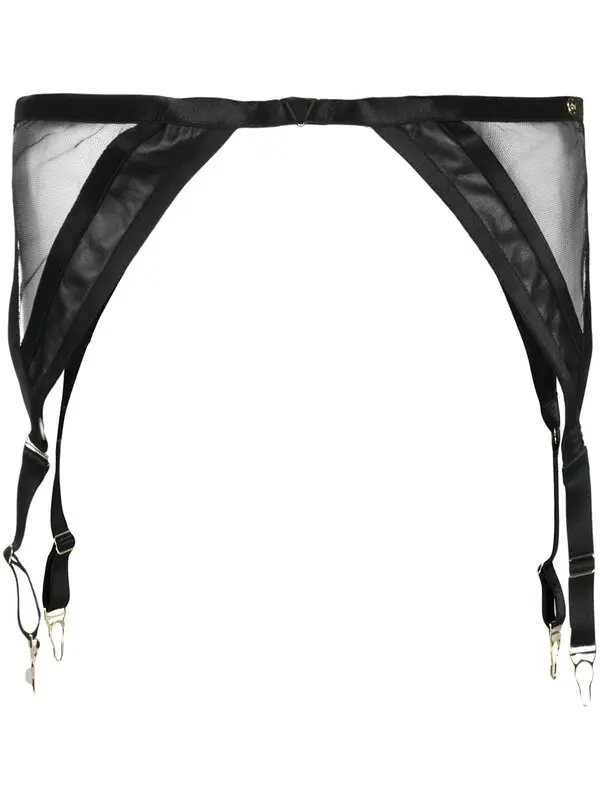 SOMETHING WICKED Mia Semi-sheer Suspenders - Black
