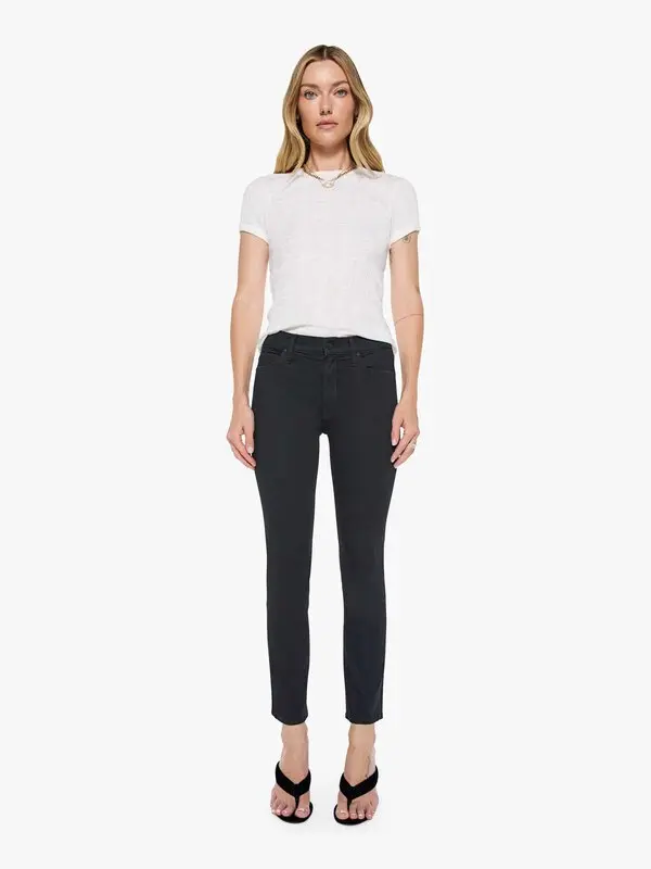 MOTHER The Mid Rise Dazzler Ankle Jeans - Black