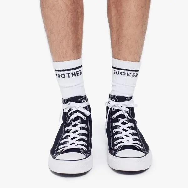 MOTHER One Small Step For Mankind Mf Socks - White