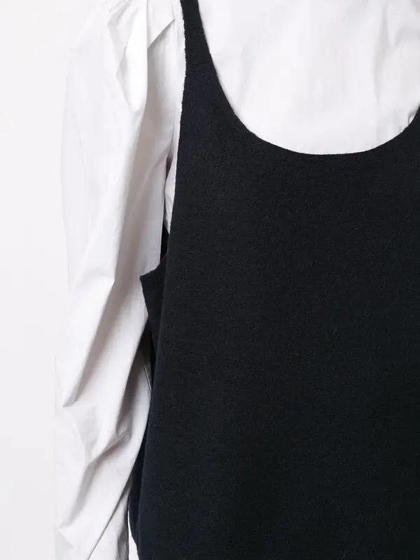 Tibi Sleeveless Wool Scoop Neck Sweater - Blue