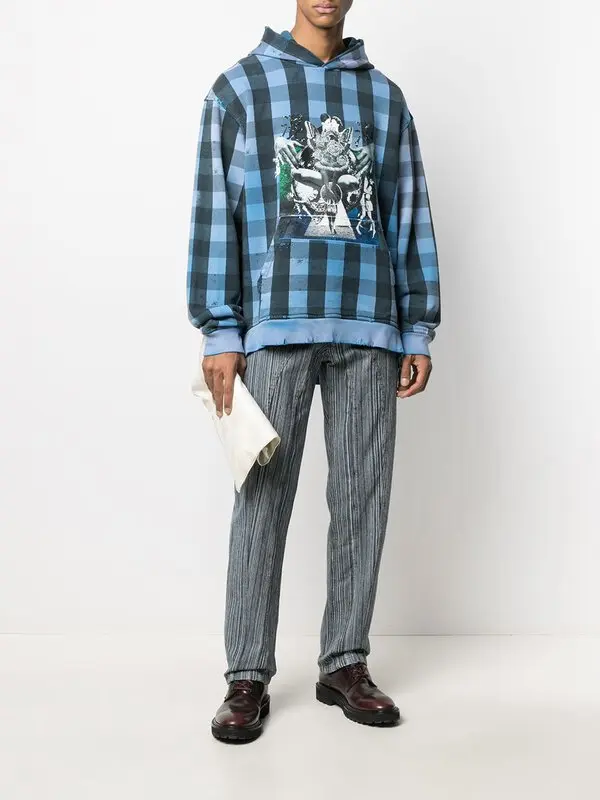 Alchemist Babylon Burning Check Hoodie