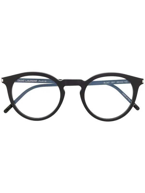 Saint Laurent Sl347 Round Frame Glasses - Black