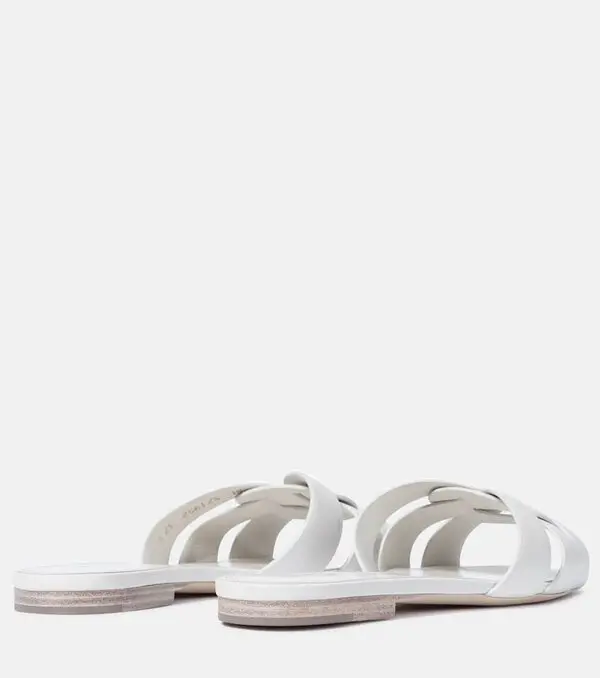 Saint Laurent Tribute Leather Sandals - White