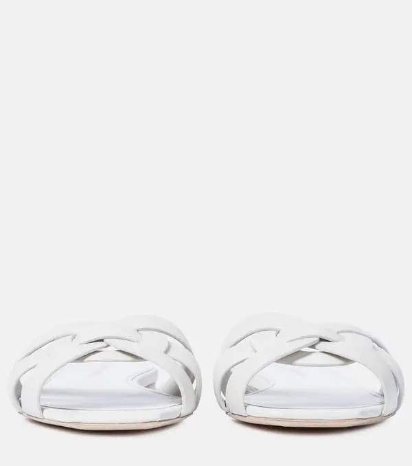 Saint Laurent Tribute Leather Sandals - White