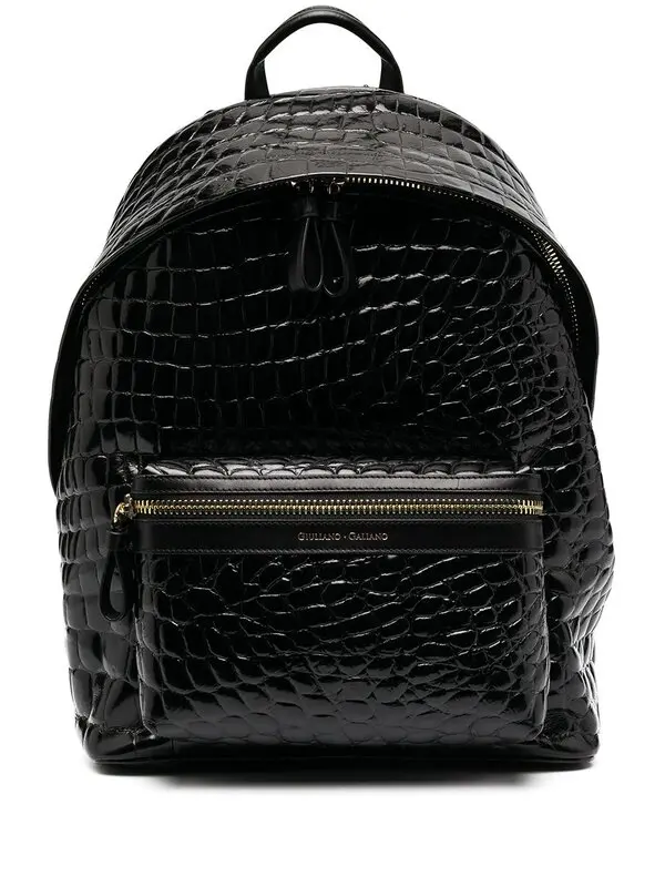 GIULIANO GALIANO Crocodile Effect Backpack - Black