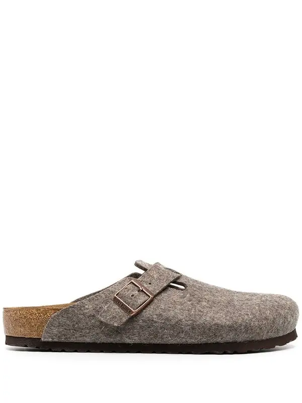 BIRKENSTOCK Boston Round-toe Slippers - Brown