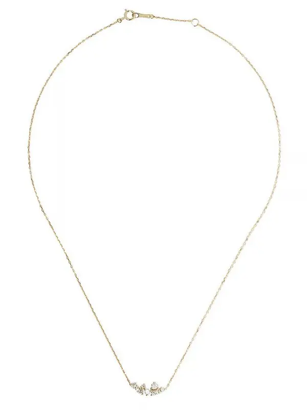 Mizuki 14kt Yellow Diamond Cluster Necklace - Gold