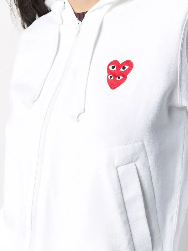 Play Comme Des Garcon Logo-motif Zip-up Hoodie