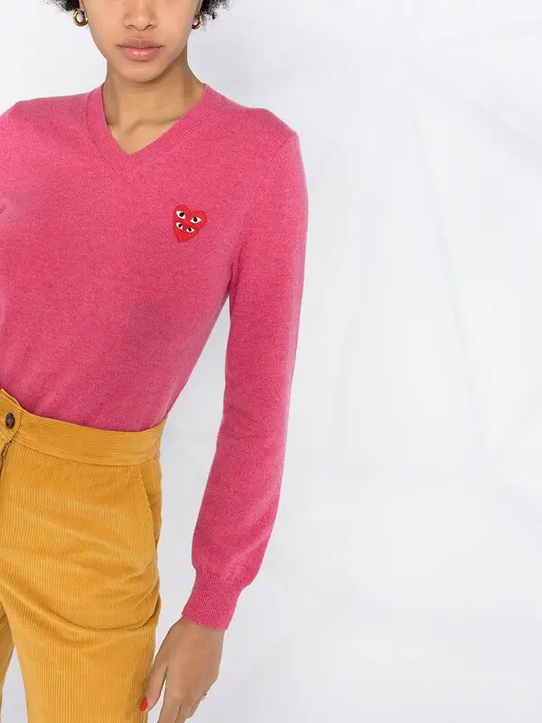 Play Comme Des Garcon V-neck Top - Pink