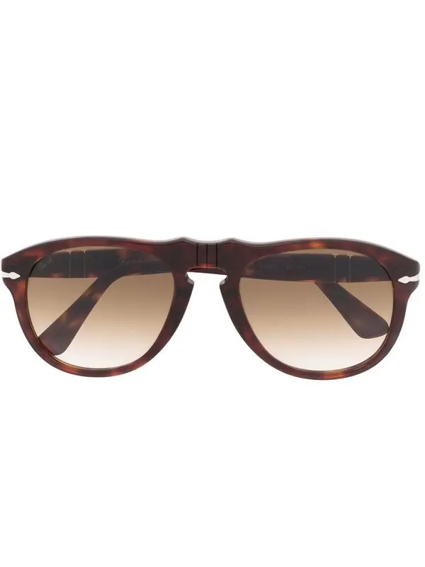 Persol Tortoiseshell Round Frame Sunglasses - Brown